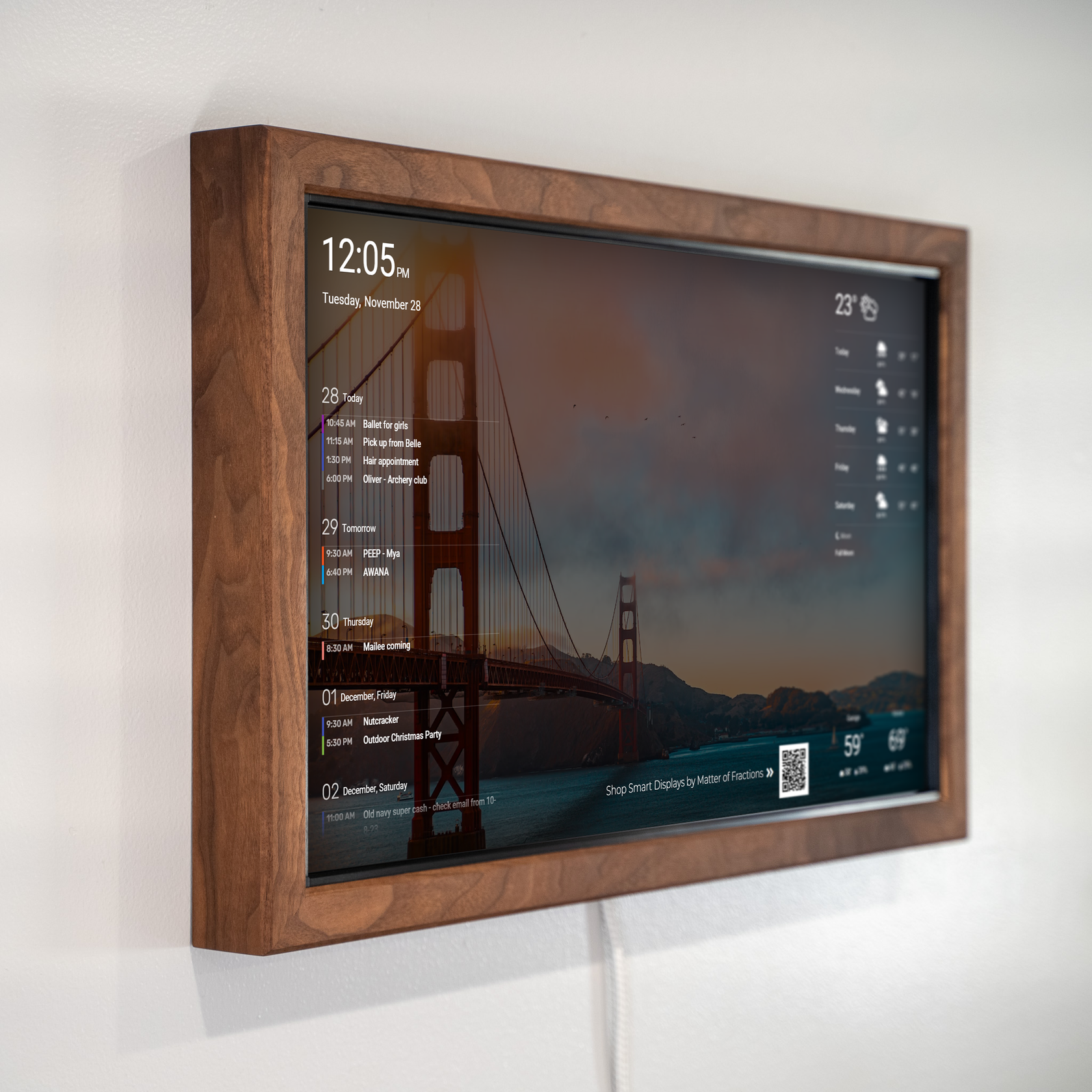 32" Digital Wall Display - Smart Screen - Wifi Calendar - Smart Home ...